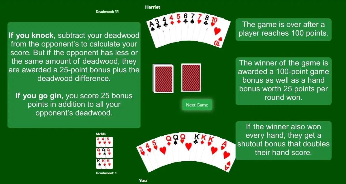 Gin Rummy - Play Online & 100% Free | Solitaired.com